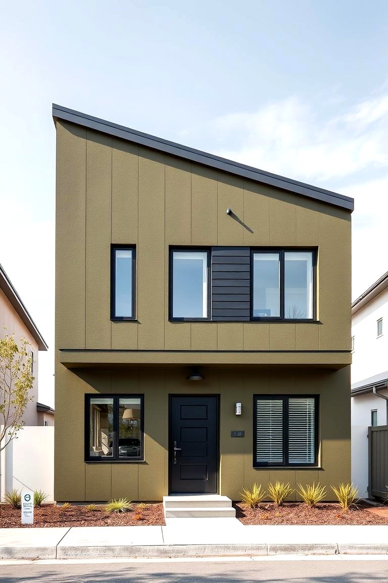22 Olive Green House Exterior Design Inspirations - Lost At E Minor