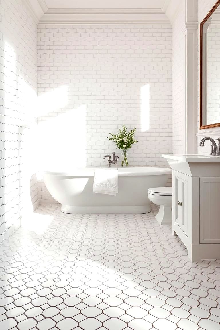22 Penny Tile Bathroom Floor Ideas for Retro-Chic Style - Lost At E Minor
