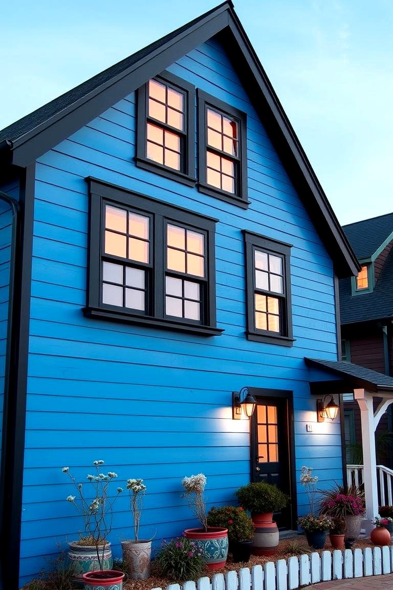 22 Blue House With Black Trim Exterior Design Concepts - Lost At E Minor
