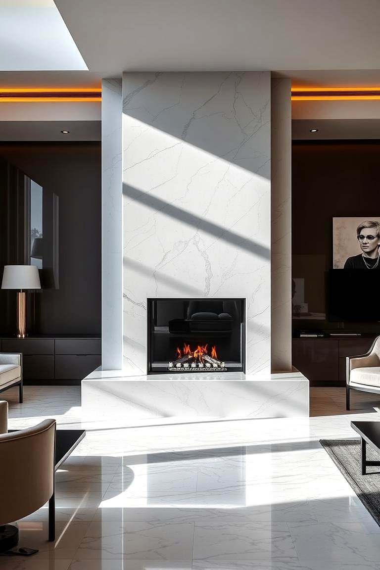 22 Modern 3-Sided Fireplace Ideas for Open Spaces - Lost At E Minor