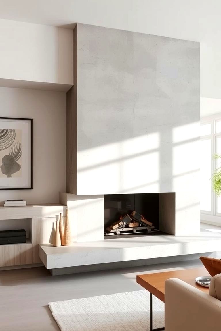 22 Concrete Fireplace Ideas for Modern & Industrial Interiors - Lost At ...