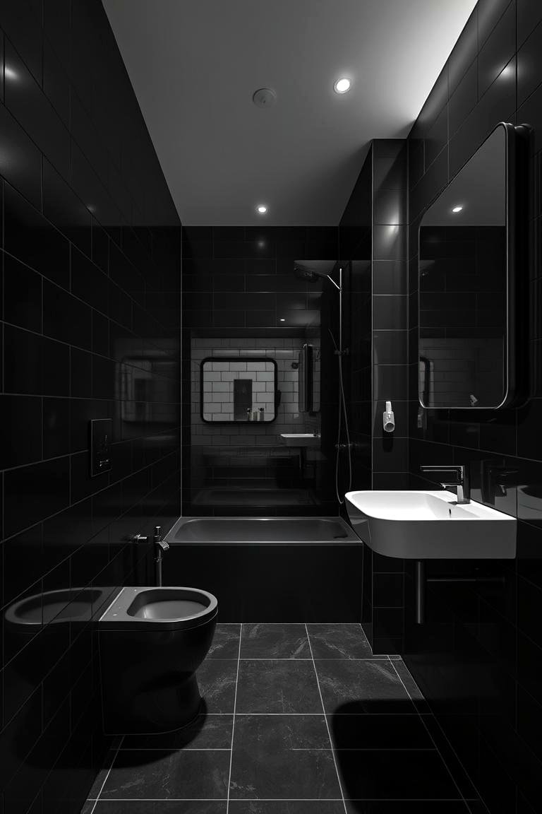 22 Bold Black Bathroom Design Concepts for Modern Homes - Lost At E Minor
